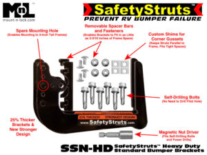 SafetyStruts™ Heavy Duty Bumper Brackets (SSN-HD Standard) - Mount-n-Lock®