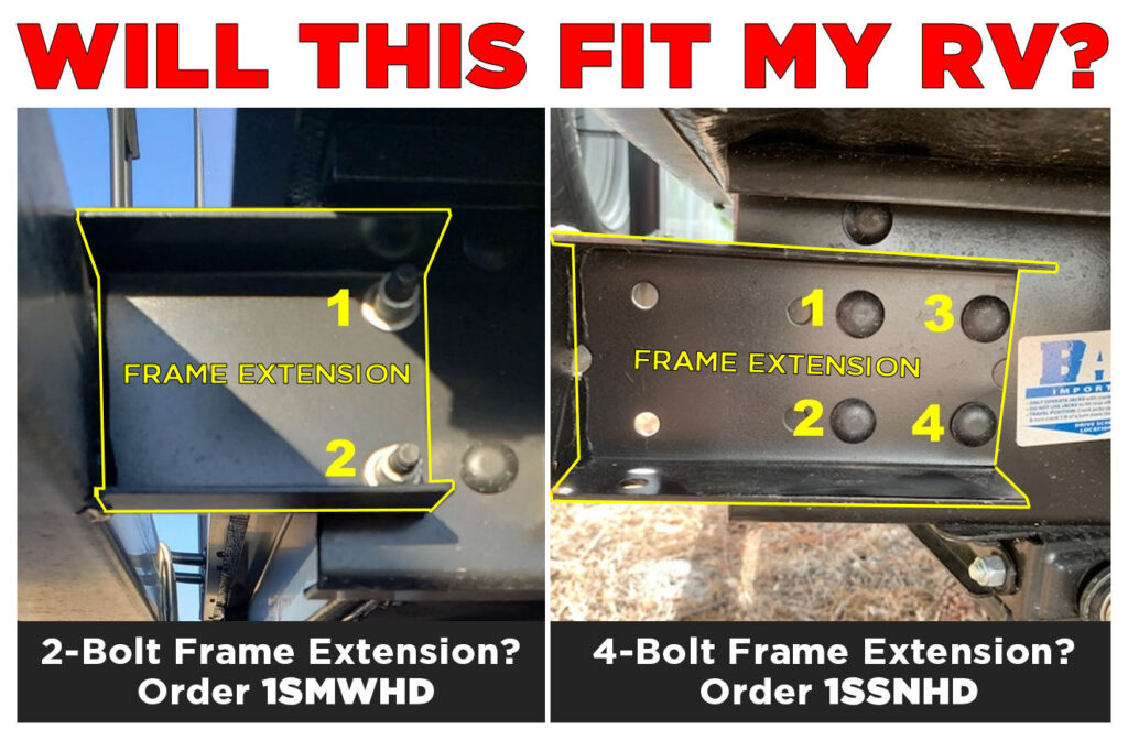 SafetyStruts® Heavy Duty RV Bumper Brackets with Fish Plates for 2-Bolt ...