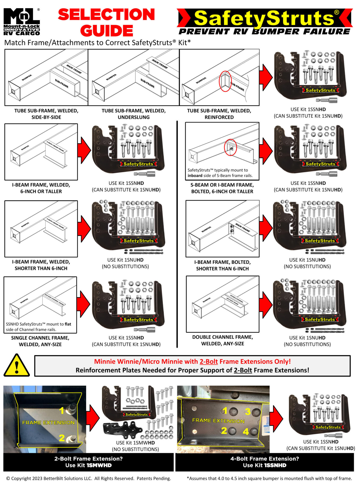 SafetyStruts® RV Bumper Support Brackets - Mount-n-Lock®